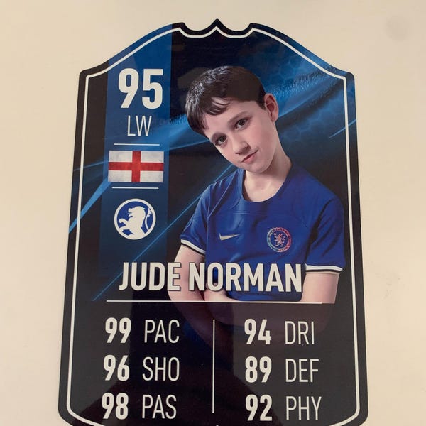 Personalised Football Cup Player Stats Card Sign With Choice of ...