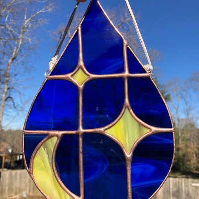 Celestial Moon Drop Stained Glass Pattern, Stained Glass Patterns ...