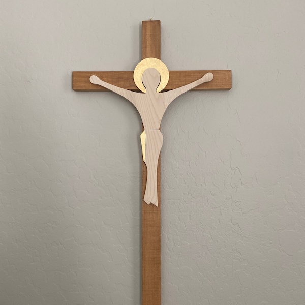 Modern Wooden Wall Cross With Jesus Crucifix,religious Catholic ...