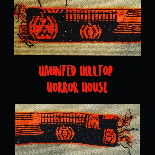 Haunted Hilltop Horror House Overlay Mosaic Crochet Pattern - Etsy