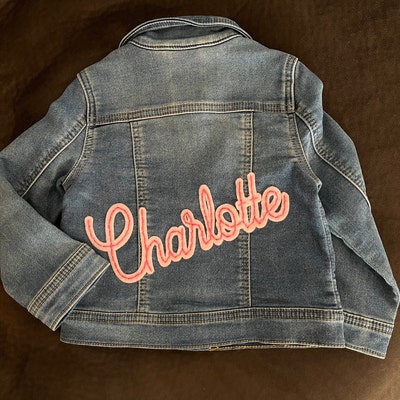 Baby Toddler Kids Personalized Name Embroidered Denim Jean Jacket With ...