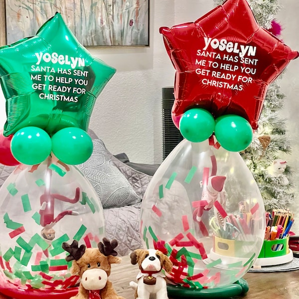 Personalised Elf Arrival Balloon Kit ELF BALLOON Elf POP Balloon - Etsy