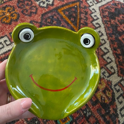 Frog Spoon Rest Cute Green Froggy Utensil Holder Ceramic Spoon Holder ...