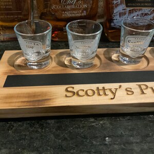 Custom Shot Glass With Retro Pub Label Design, Personalized Whiskey ...