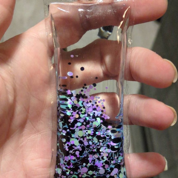 Night Time Sky Liquid Confetti Fidget Keychain - Etsy