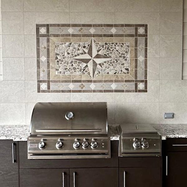 22 1/4" X 22 1/4" Tile Medallion Mural - Glen Rock Tile Series ...
