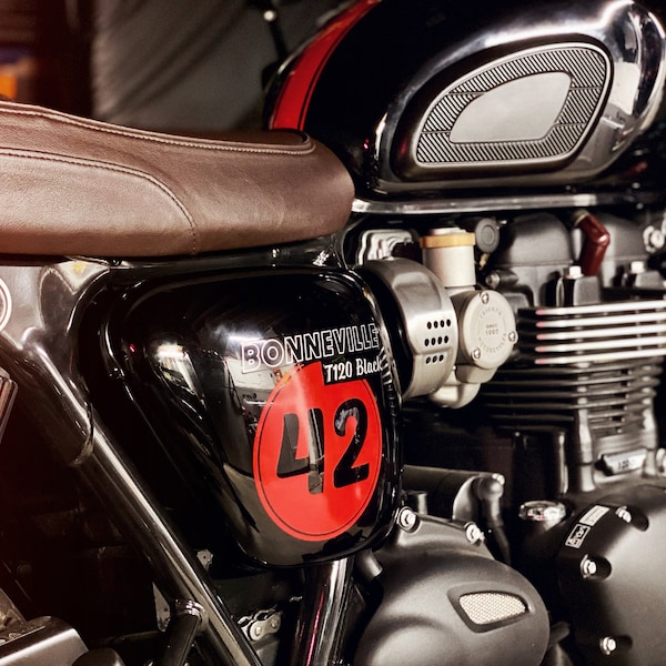 Custom Made Motorcycle Tank Number Decal Sticker Cafe Racer Choose ...