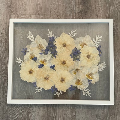 11x14 Custom Floral Shadow Box Wedding Flower Shadow Box - Etsy