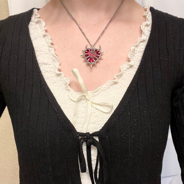 Brutalist Pearl Liquid Metal Horn Ring | Handmade Spiky Gothic Ring ...