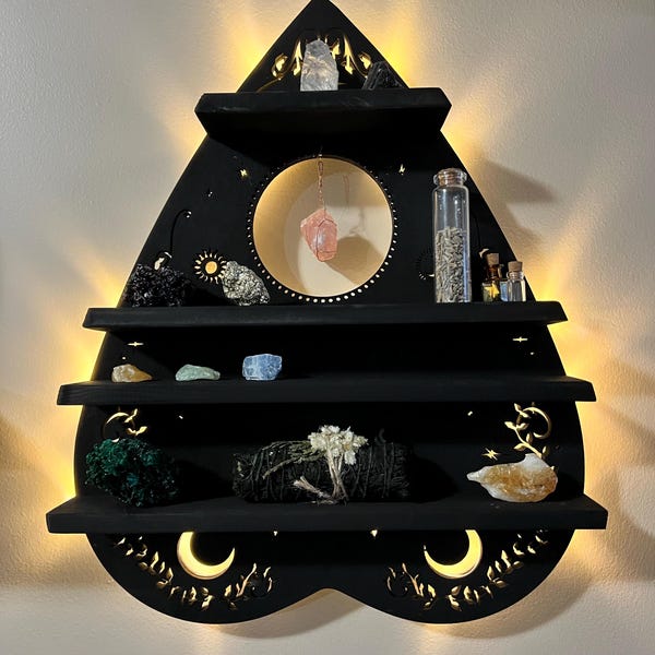 Coppermoon Sun and Moon Altar Shelf Magic Altar, Spiritual Altar Items ...