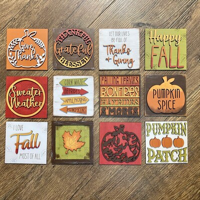 Fall Leaning Sign File SVG, Tiered Tray Glowforge, Luckyheartdesignsco ...