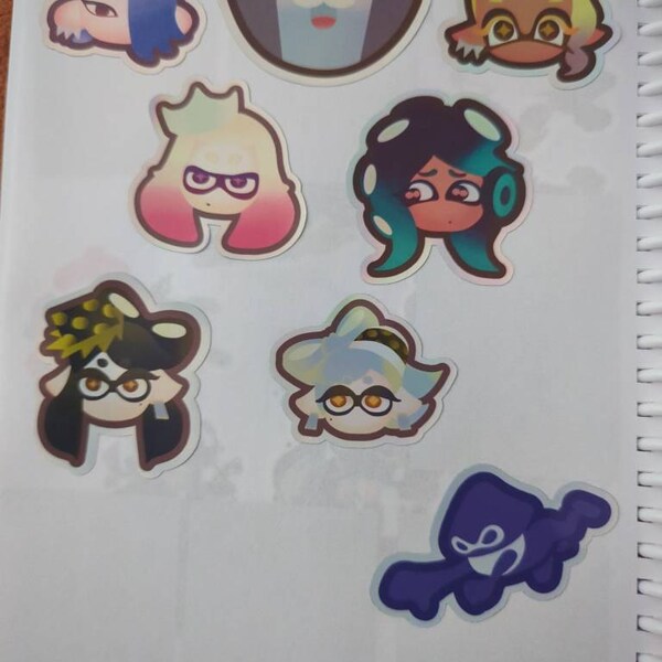 Splatoon Inspired Fan-art Badge Stickers + HOLOGRAPHIC -idols, Shops - Etsy