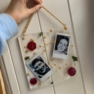 Hanging Resin Square Custom Photo Frame With Gold or Silver | Etsy UK