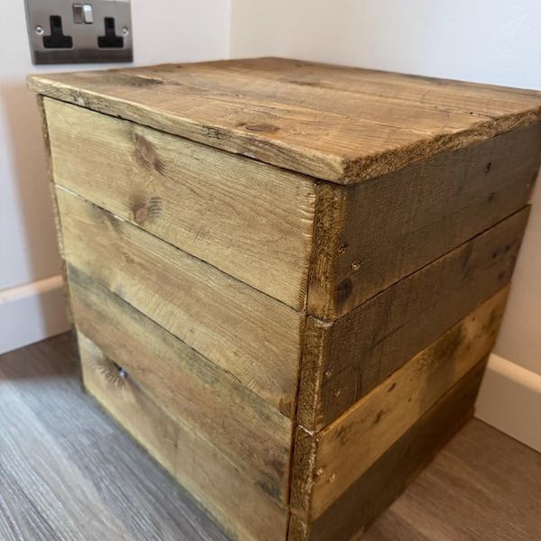 Rustic Wooden “log Store” Box With Hinged Lid. - Etsy UK