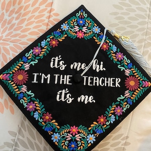 Embroidered Boho Graduation Cap Topper Grad Cap Decoration Topper ...