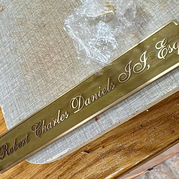 Brass Name Plate,memorial Nameplate, Bench Name Plate, Brass Plaque ...