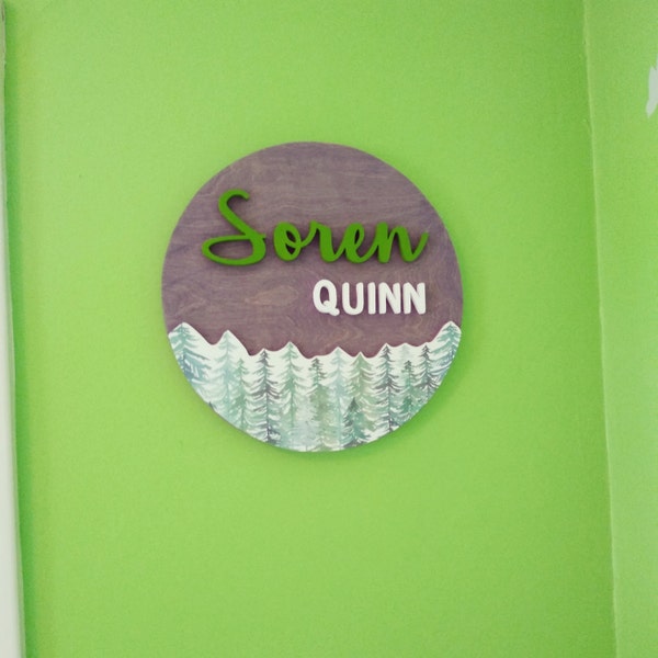 Woodland Name Sign, Baby Girl Woodland Nursery Decor, Baby Boy Sign for ...