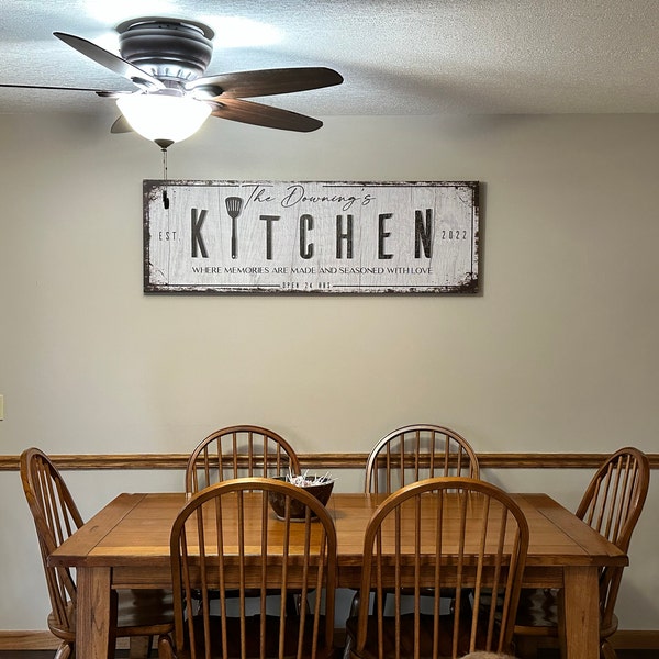 Custom Kitchen Sign for Home, Personalized Family Kitchen Wall Art ...