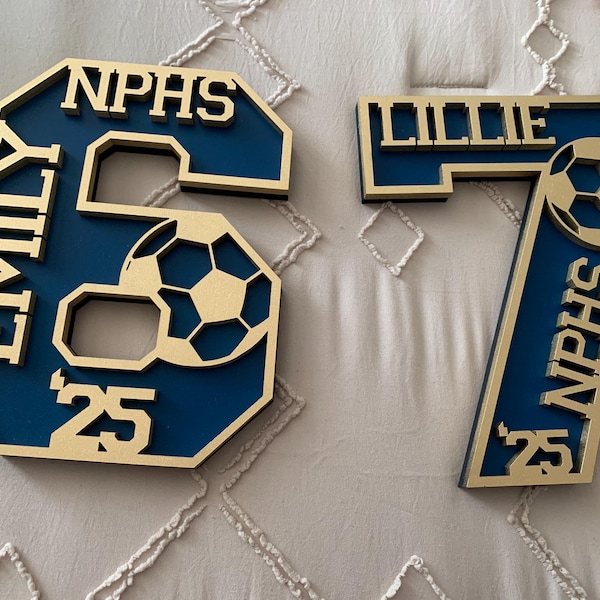 Varsity Number Graduation Gift, Senior Athlete Gift, Graduation Decor ...
