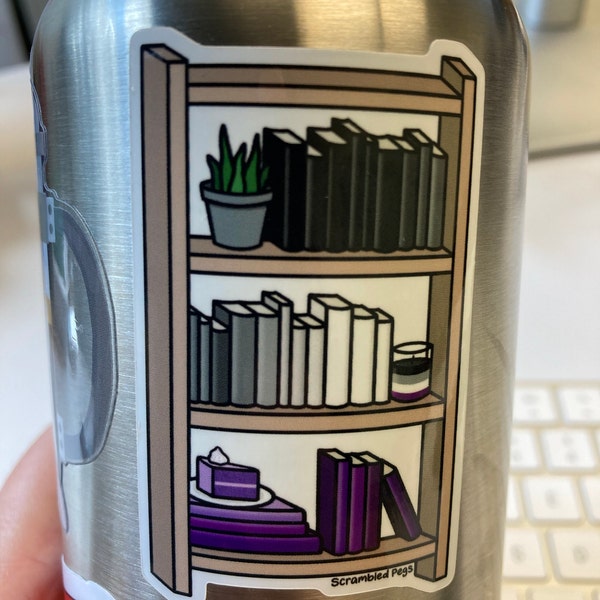 Asexual Pride Bookshelf Sticker Waterproof Dishwasher Safe Ace Subtle ...
