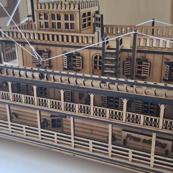 Laser Cut Steamboat Model Kit: Vintage Ship, DIY SVG DXF Ai Files ...
