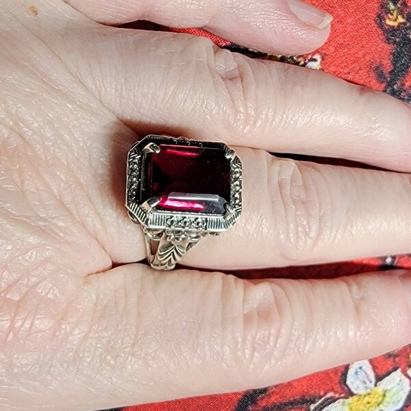 Natural Garnet Ring-handmade Silver Ring-925 Sterling Silver Ring ...