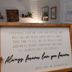 Wedding Song Wood Sign, First Dance Lyrics, Personalized Wedding Gift ...