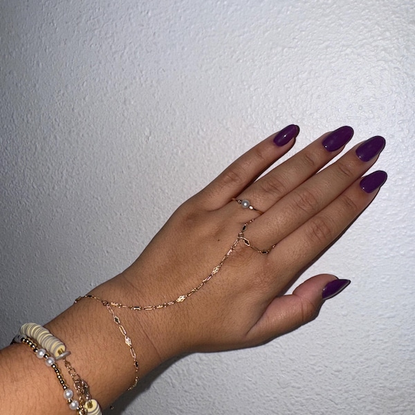 Gold Hand Bracelet, Ornate Finger Chain Bracelet HCDORNATE - Etsy