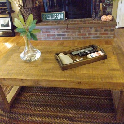 Barn Wood Console Table. Reclaimed Salvaged Barn Wood Top. Distressed ...