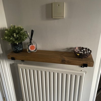 Rustic Radiator Shelf With Shelf Brackets - Etsy UK