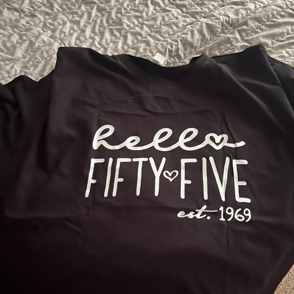 Hello Fifty Five Shirt, 55th Birthday Shirt, 55th Birthday Gift, 55th ...