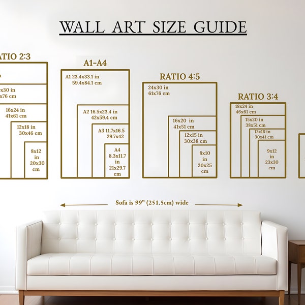 Square Wall Art Size Guide Frame Size Guide Print Size Guide Digital ...