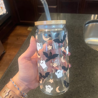 Bamboo Lid and Straw, Beer Can Glass Lid, Glass Straw, Bamboo Lid ...