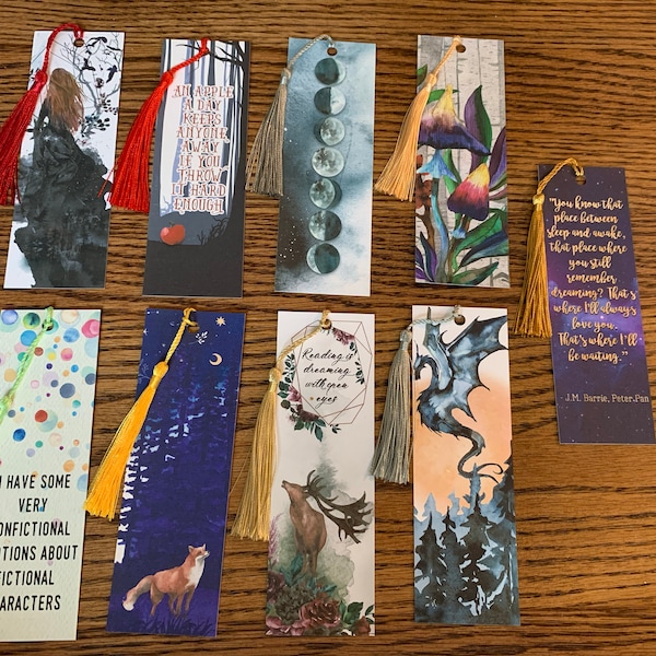 Random Bookmark Grab Bag, 9 Random Pretty Handmade Bookmarks, Reader ...