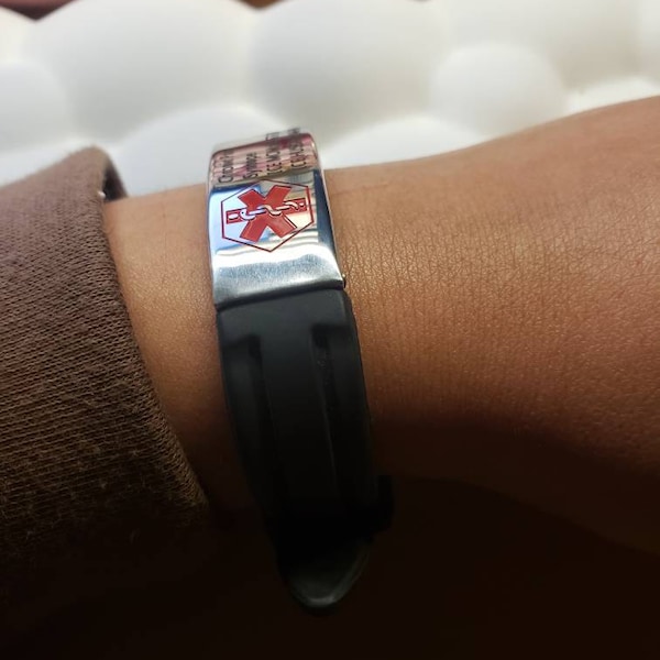 Personalized Medical Alert ID Bracelet,silicone Sports Wristband ...