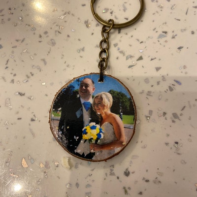 Initial Keyring, Log Slice, Rustic Wedding Favours , Rustic Bridal ...