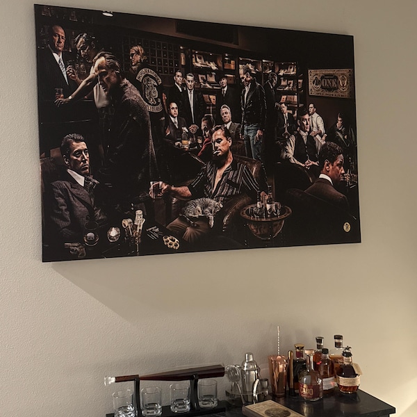 Movie Mafia Canvas Art: Gangster Legends Print, Man Cave Decor - Etsy