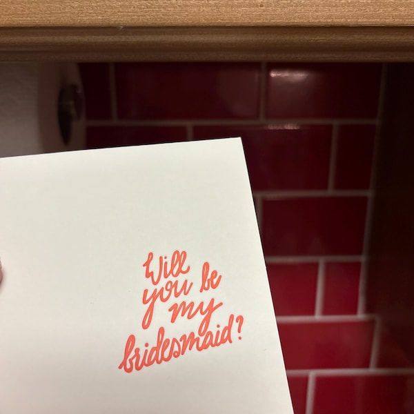 Will You Be My Maid of Honor Letterpress Printed Greeting Card With ...