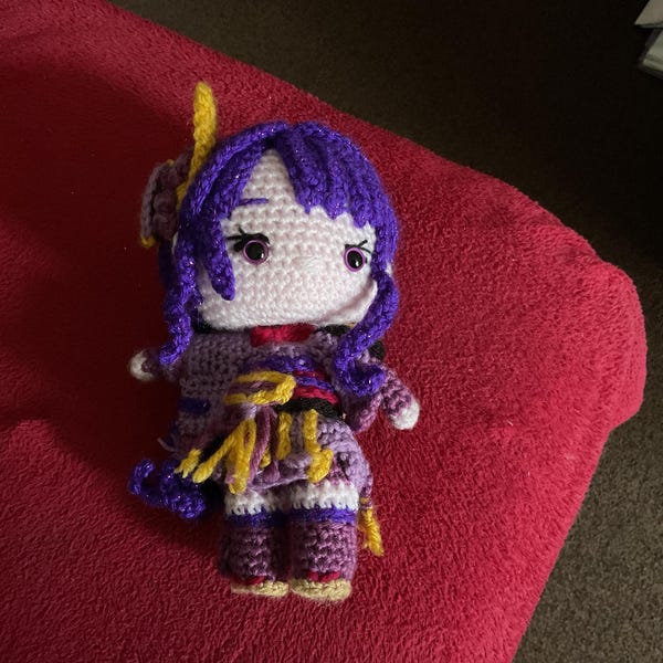 Crochet PDF Pattern: "raiden Shogun" Chibi Amigurumi (english, Spanish ...