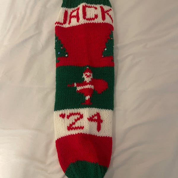 Christmas Stocking Knitting Pattern Nordic Snowflake - Etsy