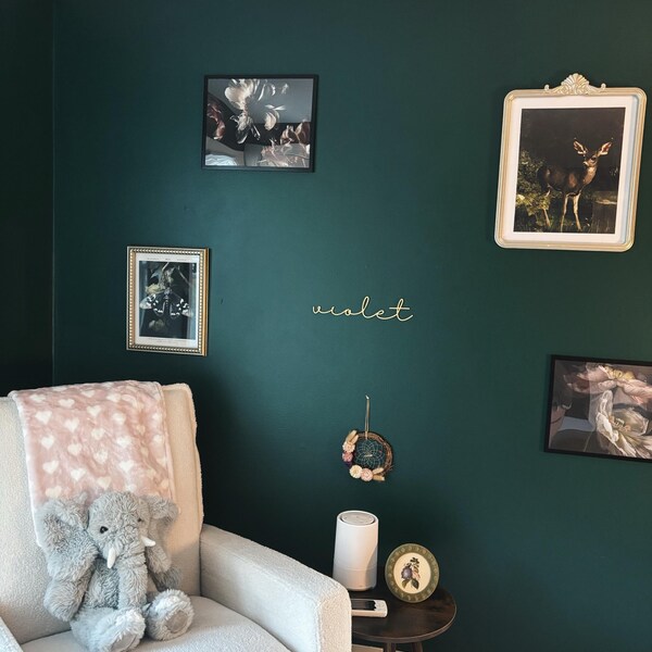 Wood Script Nursery Baby Room Name Laser Cut Sign Cursive First and ...