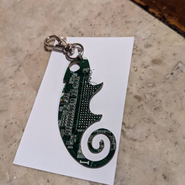 Circuit Board Chameleon Lizard - Brooch, Keychain or Bag Tag - Recycled ...