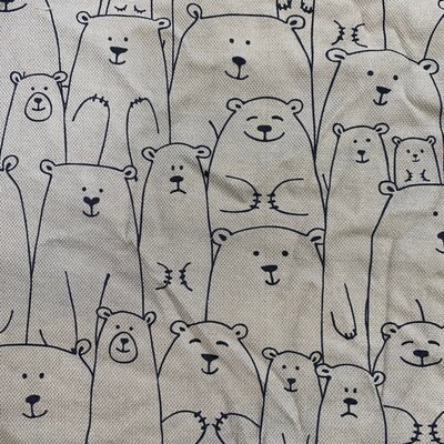 Polar Bear Print Fabric, White Bear Fabric by the Yard for Kids Tent ...