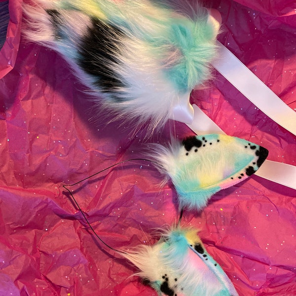 Faux Fur Paws Chunky Paws in White and Baby Pink Fursuit Partial ...