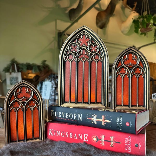 Gothic Cathedral Window Book Nook With Lights - 1 Large - Etsy