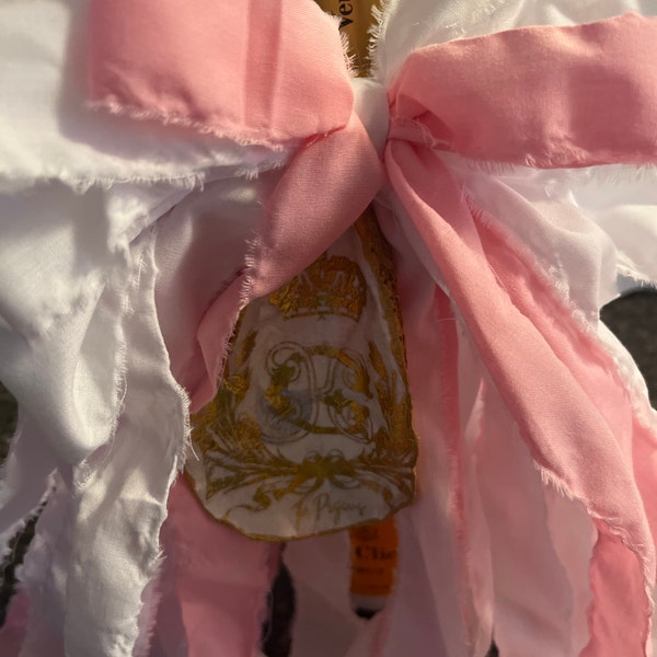 Rag Bow Pink Cotton Fabric Bow Country Cottage Wedding 9" X 18" - Etsy