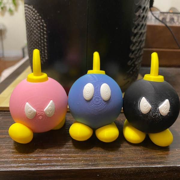 Bomb-omb Paper Mario 3D Printed Desk-sized Figures (3 Count) - Etsy