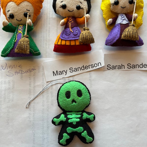 Halloween Sewing Pattern Felt Set of 3 PDF, Witch Doll Patterns ...