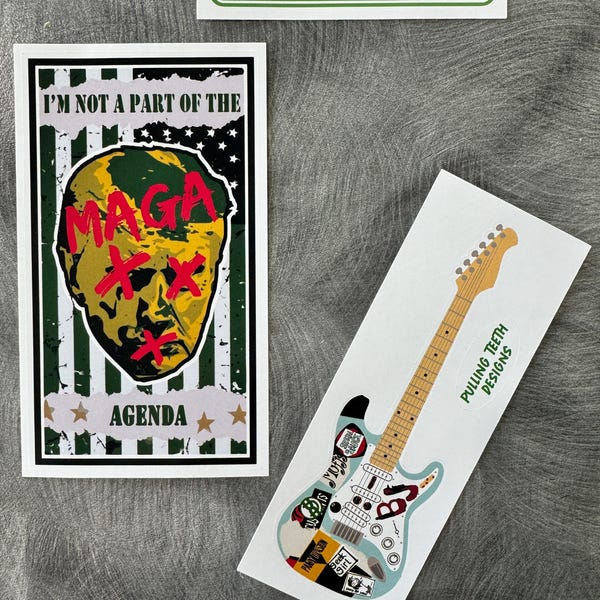 Sticker Pixelated Green Day Set of 3 Woodstock Dookie Glossy 2.5" Two ...
