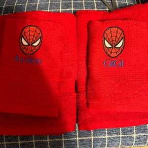 Personalized 2 Piece Spider-man Bath Towels - Etsy